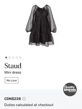 STAUD | Dresses | Brand New Staud Black Sheerpanel Empire Mini Dress ...
